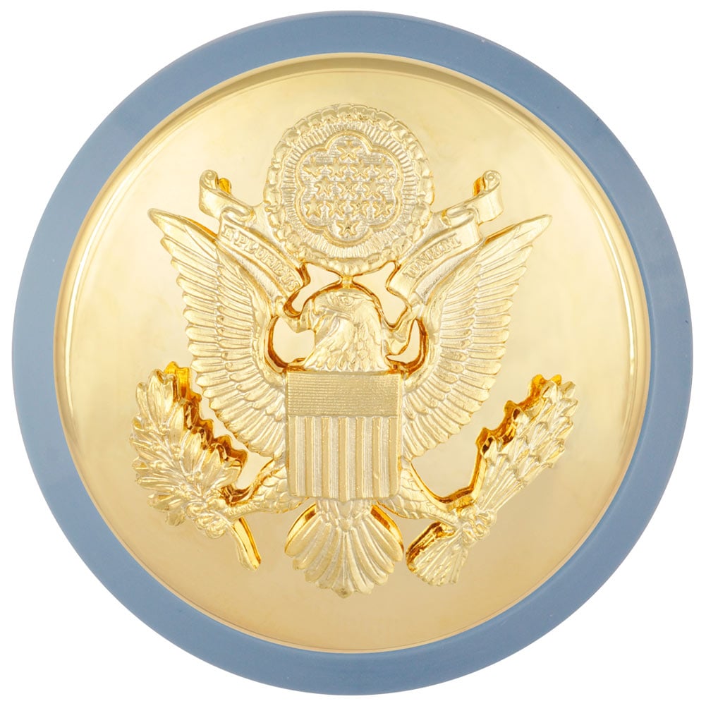 Army Enlisted Cap Badge with Blue Disk