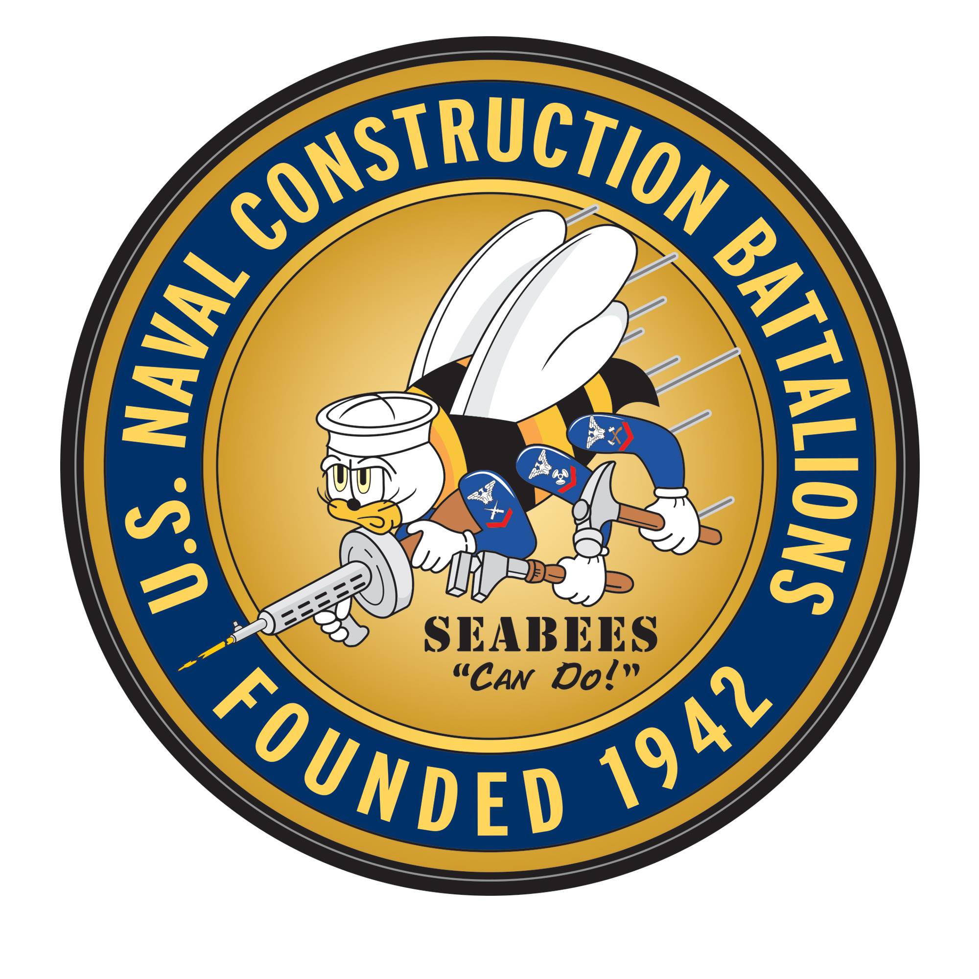 Us Navy Seabees Logo US Navy Seabees 81st Anniversary Sticker By