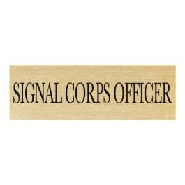 Army Signal Corps Officer ID Plate