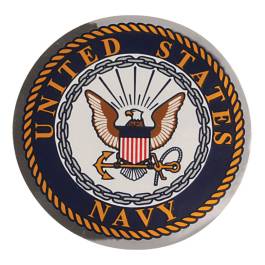 3" Navy Decal Round Reflective Sticker