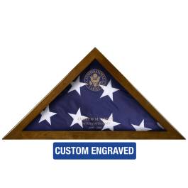 Custom Flag Case Laser Engraved USA Made Walnut Finish