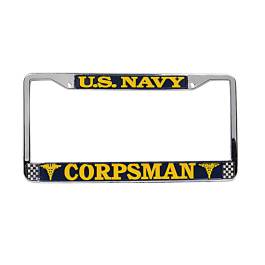 Navy Corpsman Metal License Plate Frame