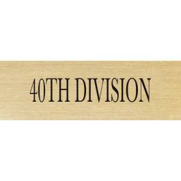 40th Division Patch ID Plate
