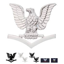 Navy Petty Officer Third Class (PO3/E‑4) Rank Devices – Mirror, Black ...