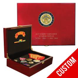 Rosewood Memento Box with Medallion and Laser Engraving