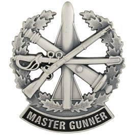 U.S. Army Master Gunner Identification Badge Silver Oxide Full Size ...