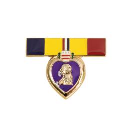 USMC Combat Action Ribbon Purple Heart 1.5" Pin