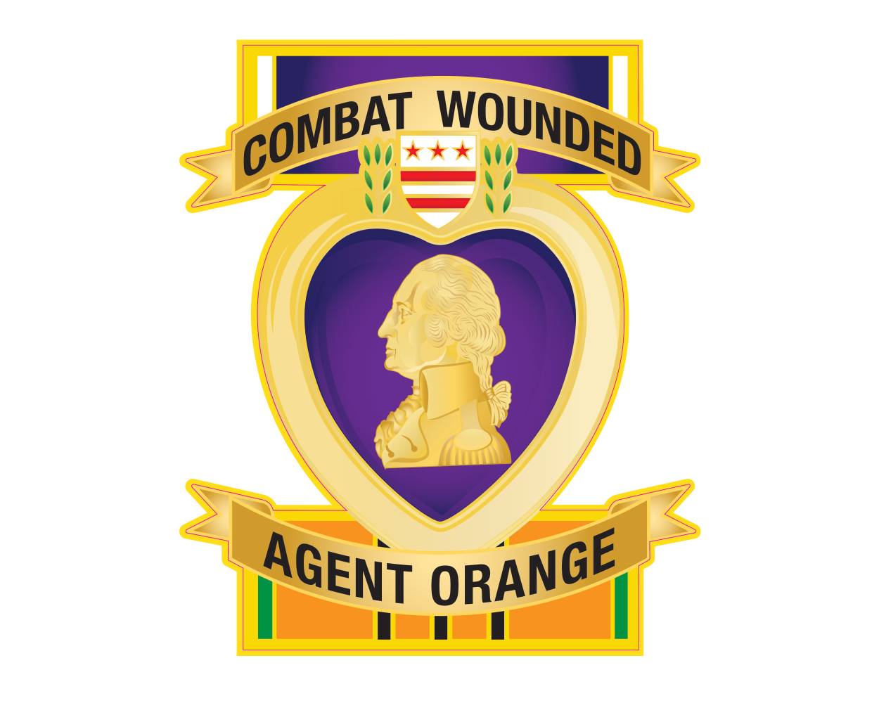 Combat Wounded Agent Orange Decal
