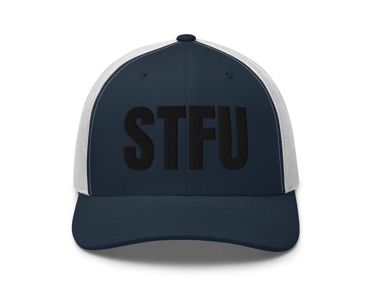STFU Shut The F%#@ Up Black Text Embroidered Cap