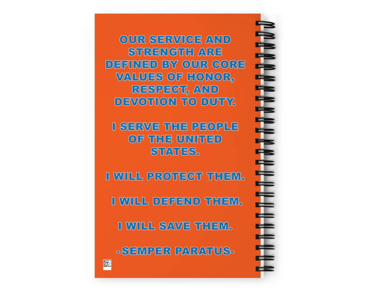 United States Coast Guard Logo And Core Values Spiral Notebook