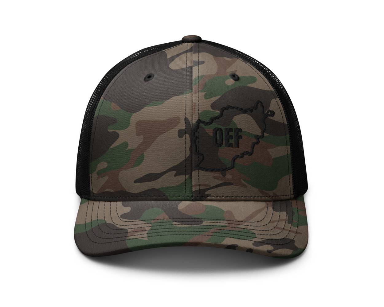 OEF Operation Enduring Freedom Afghanistan Camouflage Trucker Hat