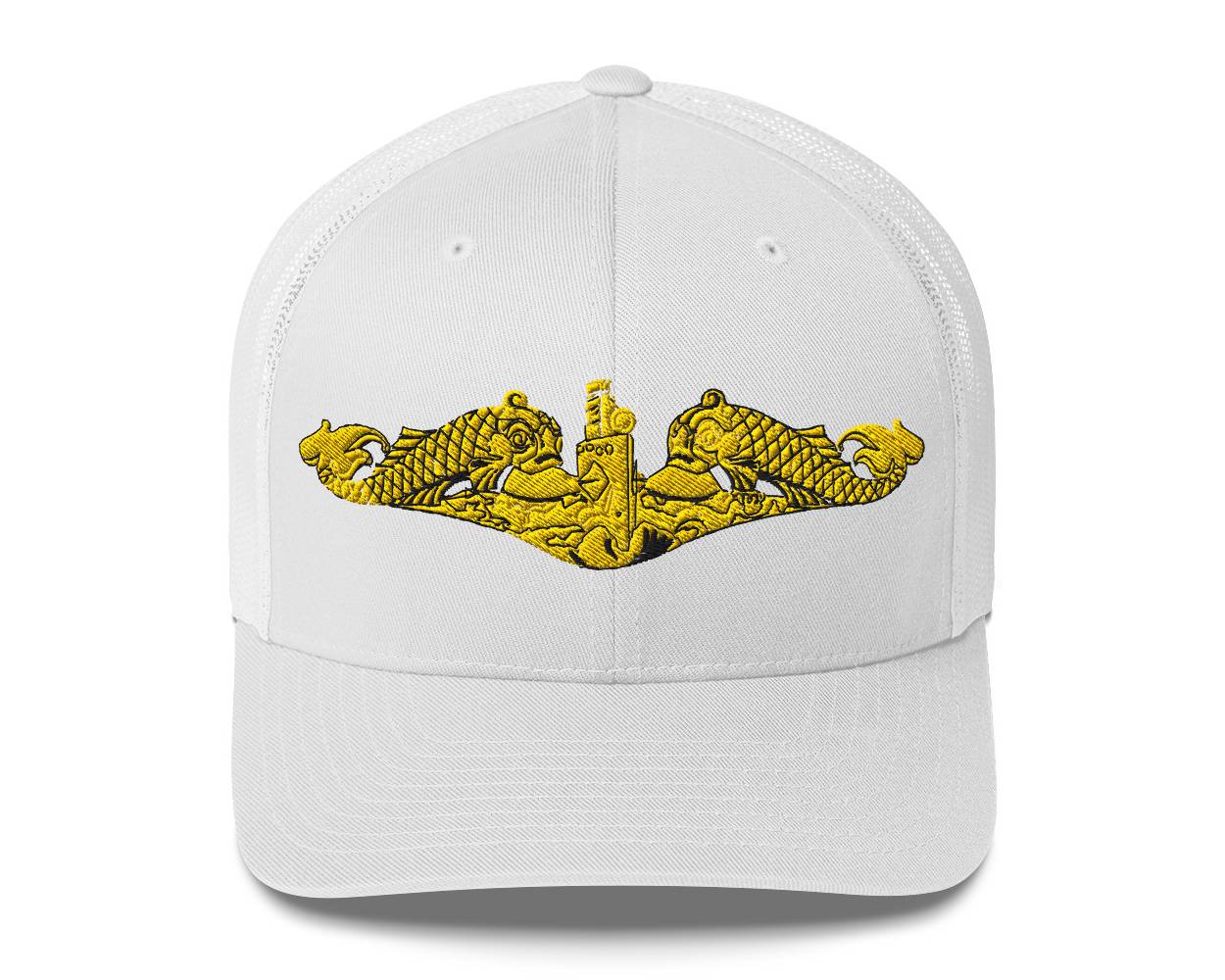 Navy Enlisted Submarine Warfare Insignia Gold Retro Trucker Cap