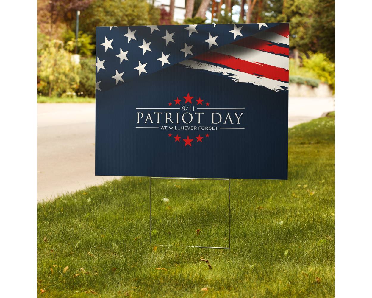 We Will Never Forget 9/11 Yard Sign – Honor & Remembrance