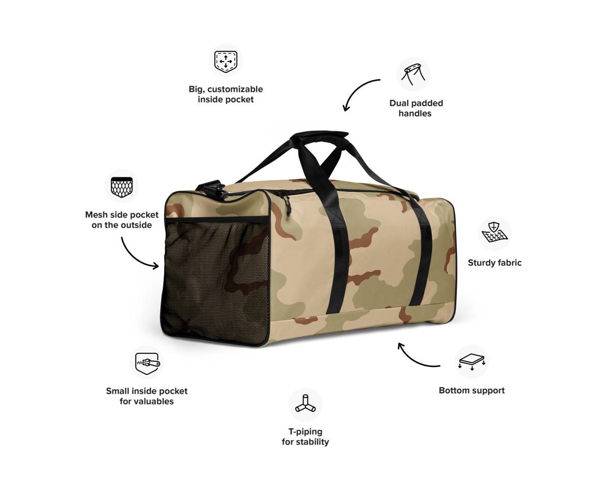 DCU Desert Combat Uniform Camo Duffle Bag | Medals of America