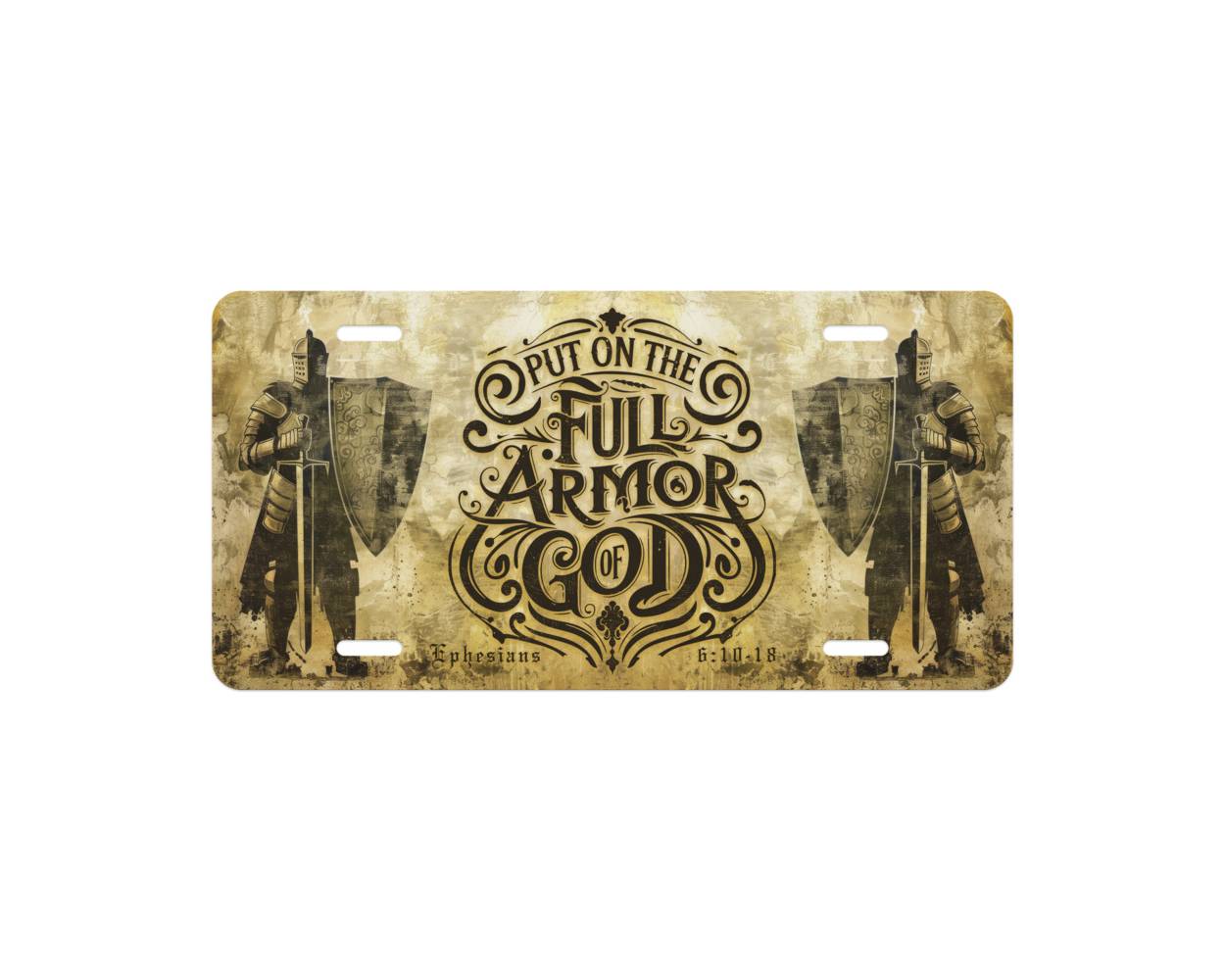 Put On The Full Armor Of God License Plate | Medals of America