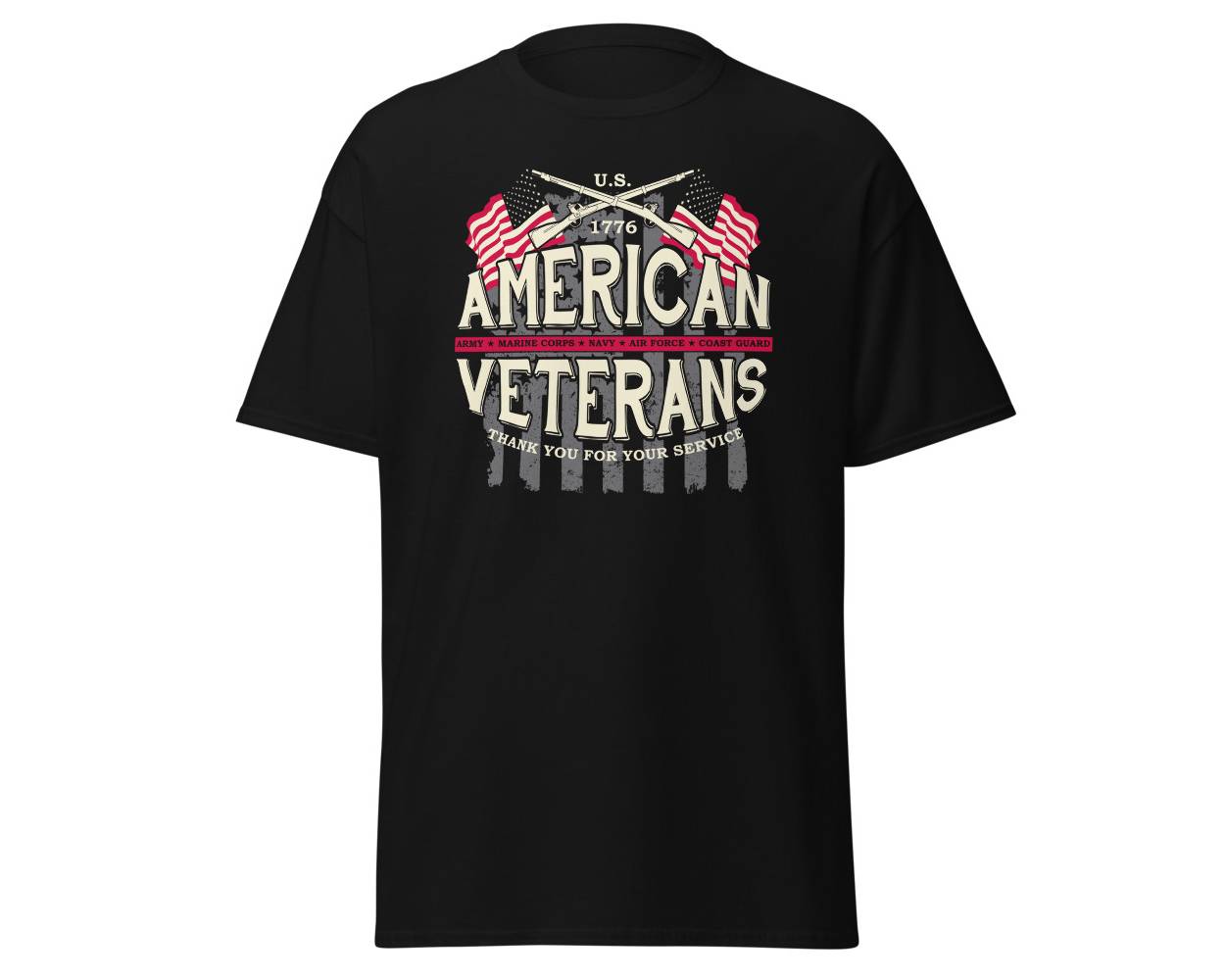 1776 American Veterans T-Shirt | Patriotic Military Tee | Medals of America