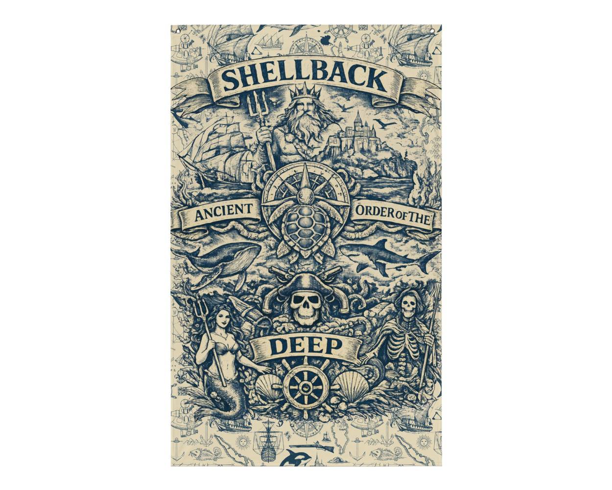 Shellback Ancient Order Of The Deep 61x38 Decorative Flag
