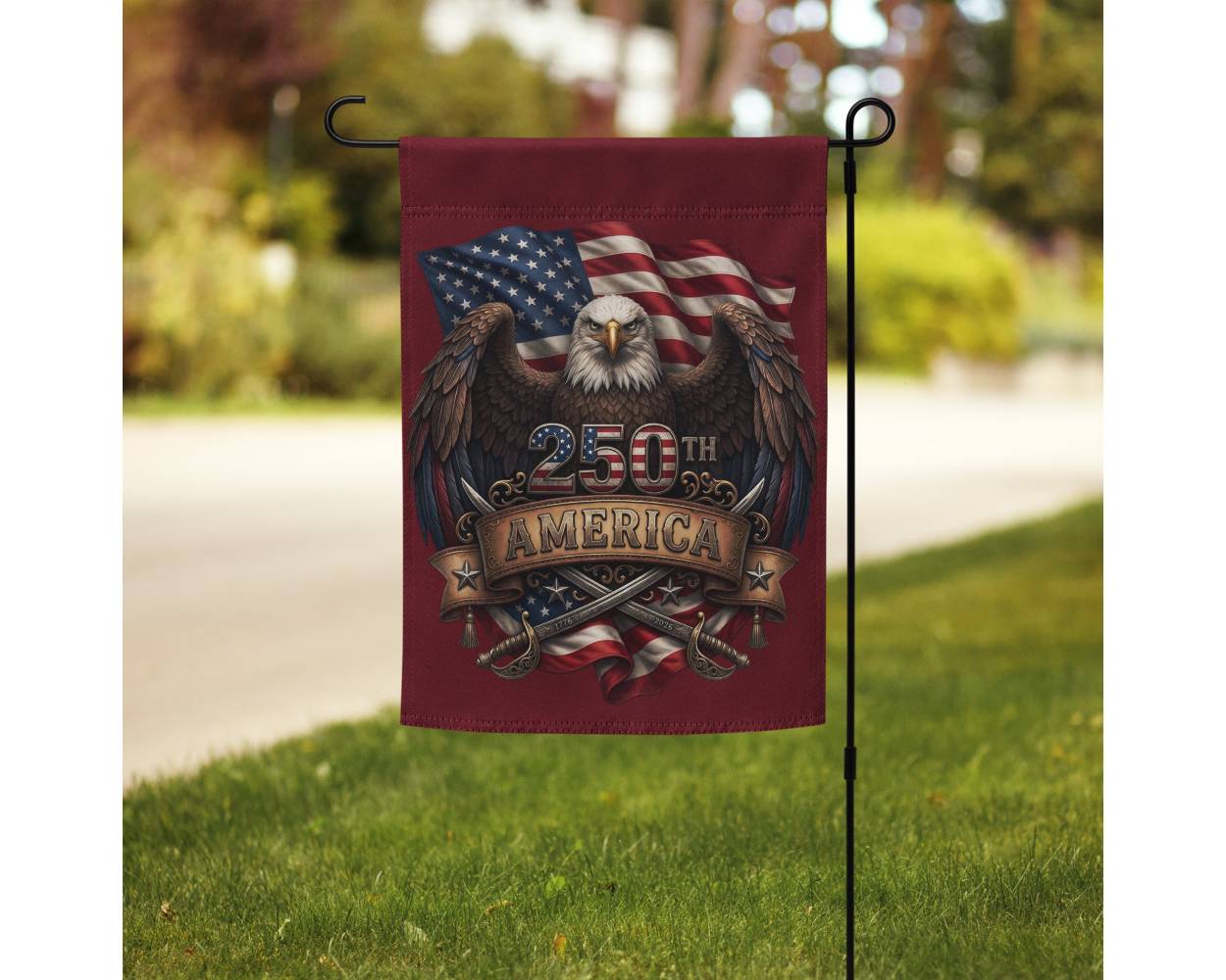 One Nation 250 Years Strong Garden Flag | Patriotic Outdoor Decor ...