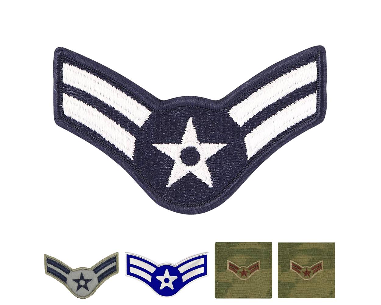 Air Force Airman E-3 A1C Full Color Rank Insignia – Cloth Sew On Pair ...