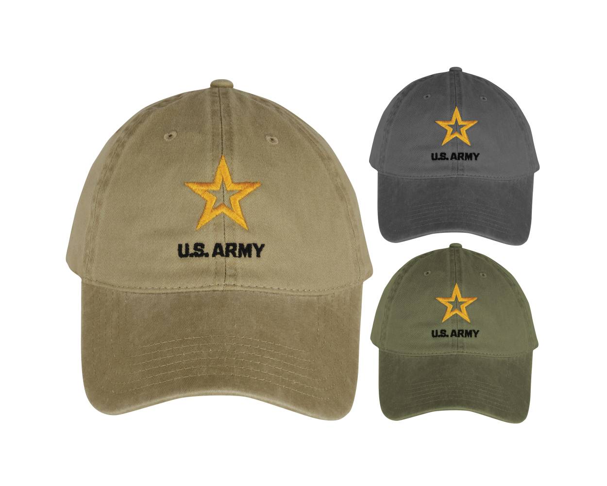 Distressed Unstructured Army Logo Dad Cap