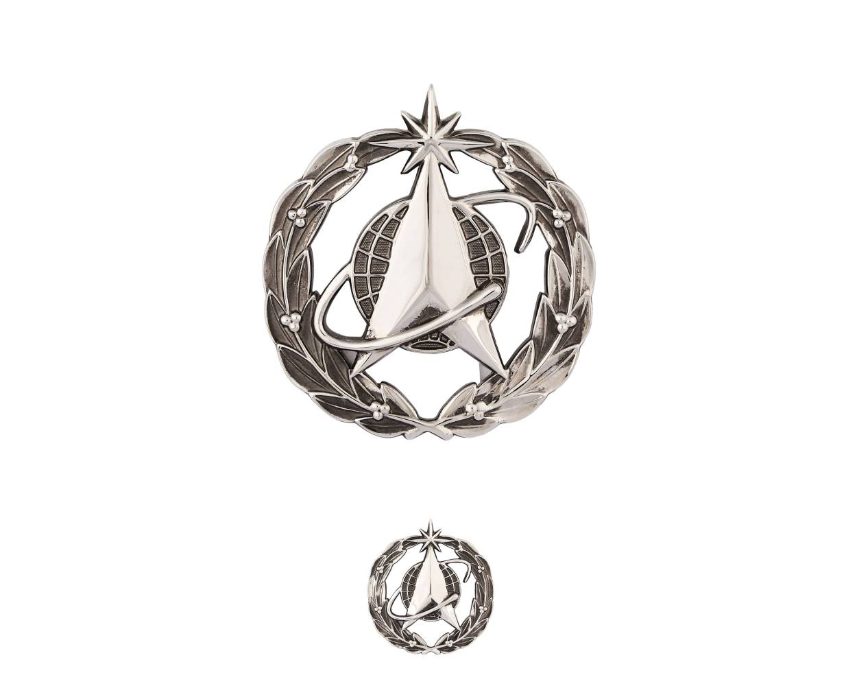 United States Space Force Enlisted Cap Device – Silver Oxide Finish ...
