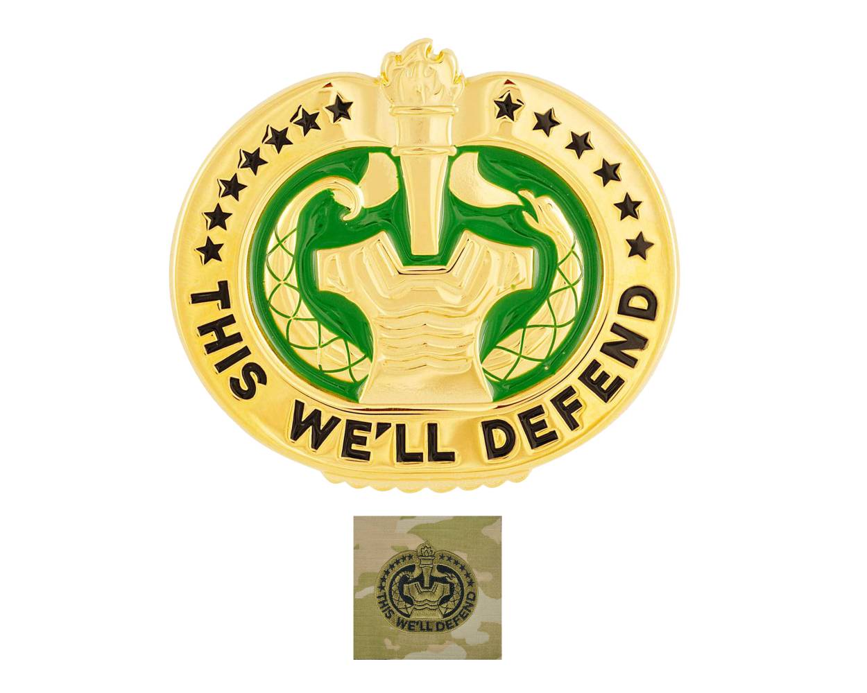 Army Drill Sergeant Identification Badge | Gold Finish & OCP Sew-On
