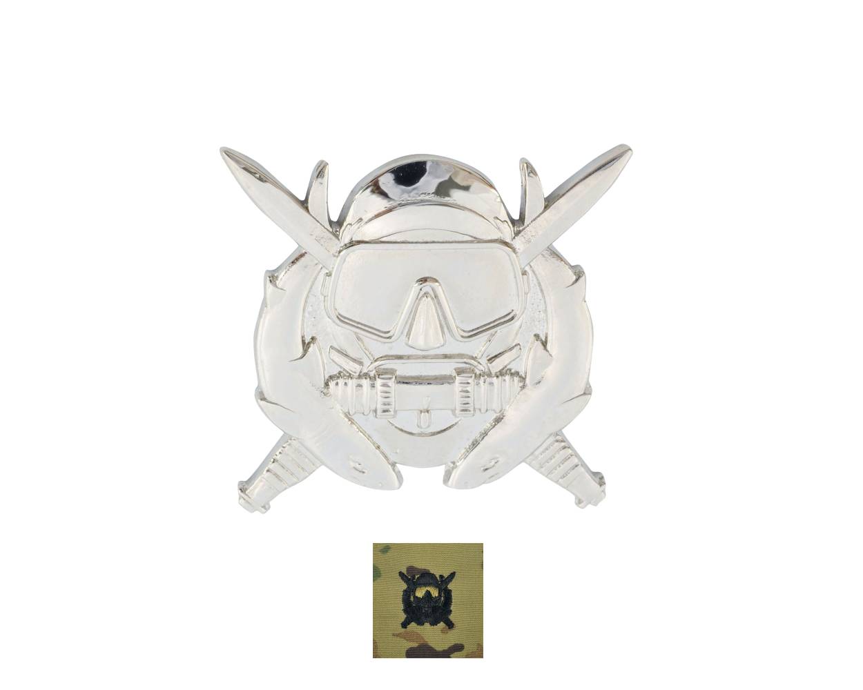Army Special Operations Diver Badge | Silver Oxide & OCP Sew-On | USA Made