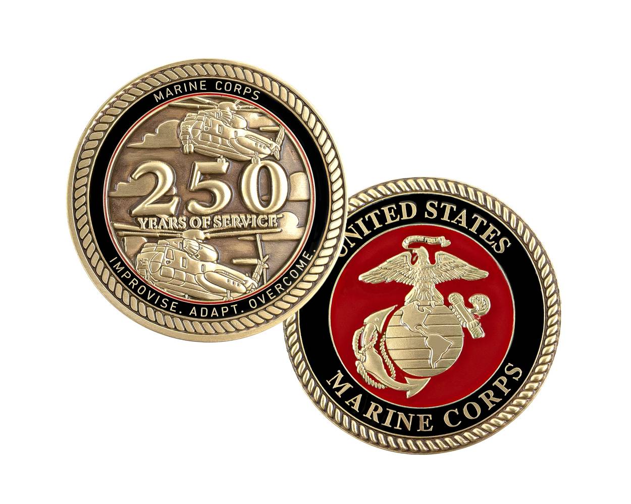 USMC 250th Anniversary Challenge Coin – Officially Licensed, 1.75 ...