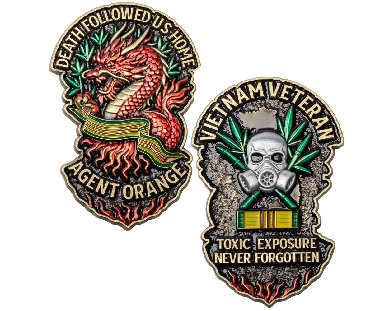 Vietnam Veteran Toxic Exposure Challenge Coin | Agent Orange Awareness Coin