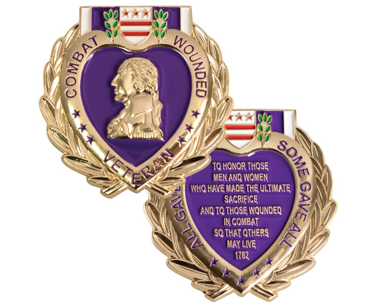 Combat Wounded Purple Heart Veteran Challenge Coin