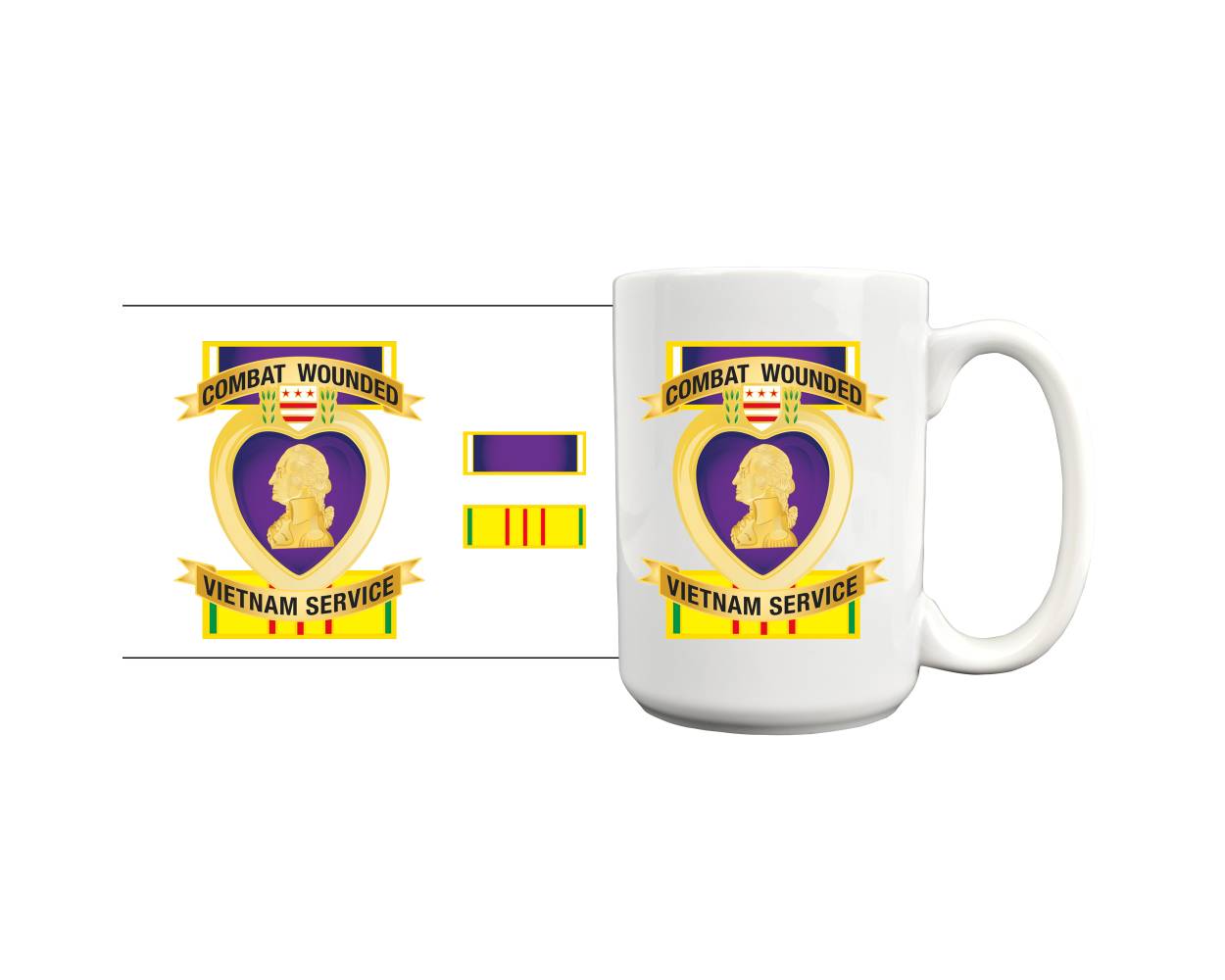 Combat Wounded Vietnam 15oz Mug