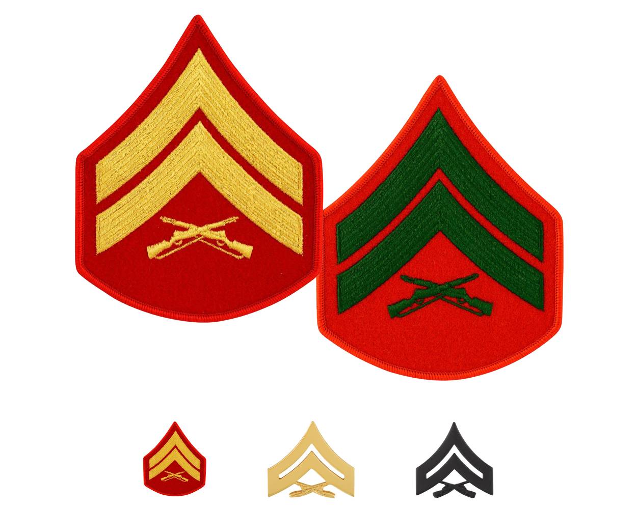 Marine CPL E‑4 Chevron Insignia – Sew‑On & Pin‑On Options