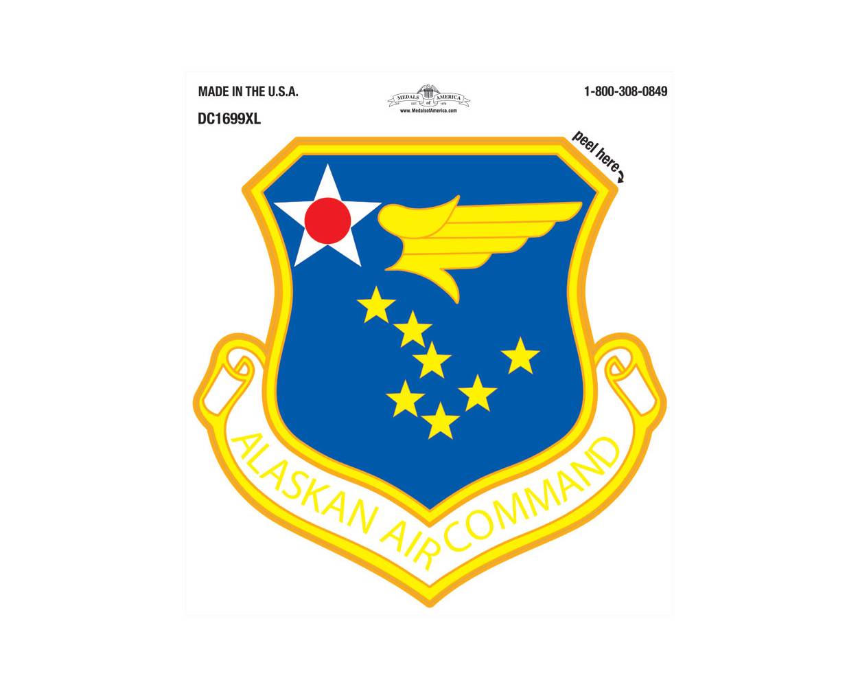 Alaskan Air Command USAF Decal 12 Inch