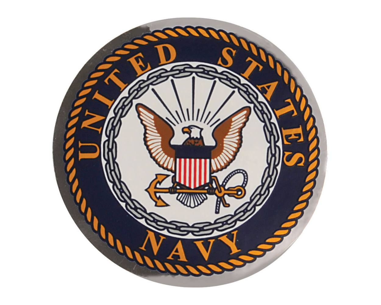 3" Navy Decal Round Reflective Sticker