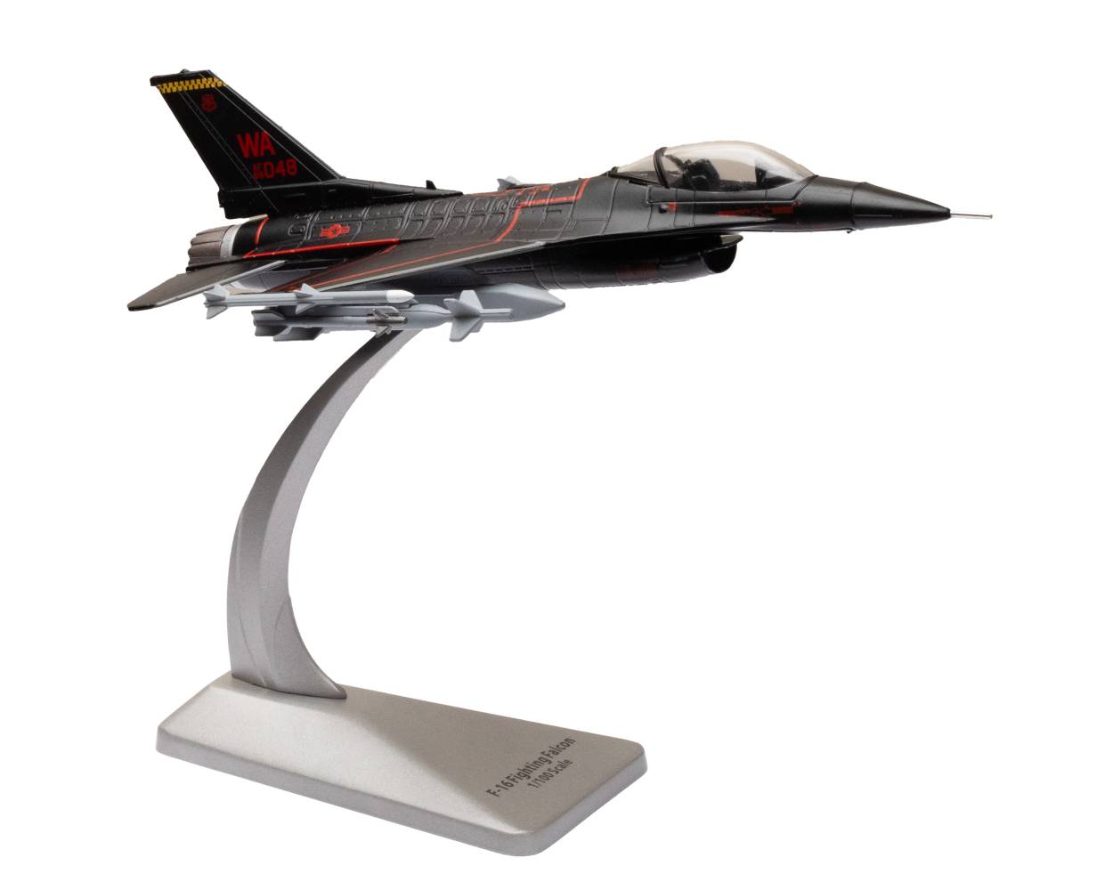 F-16 Fighting Falcon “Viper” 1/100 Die Cast Model Airplane – Black Finish