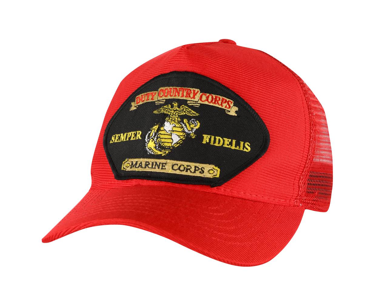 Duty Country Corps USMC Patch Cap USA Made - Red Mesh Back