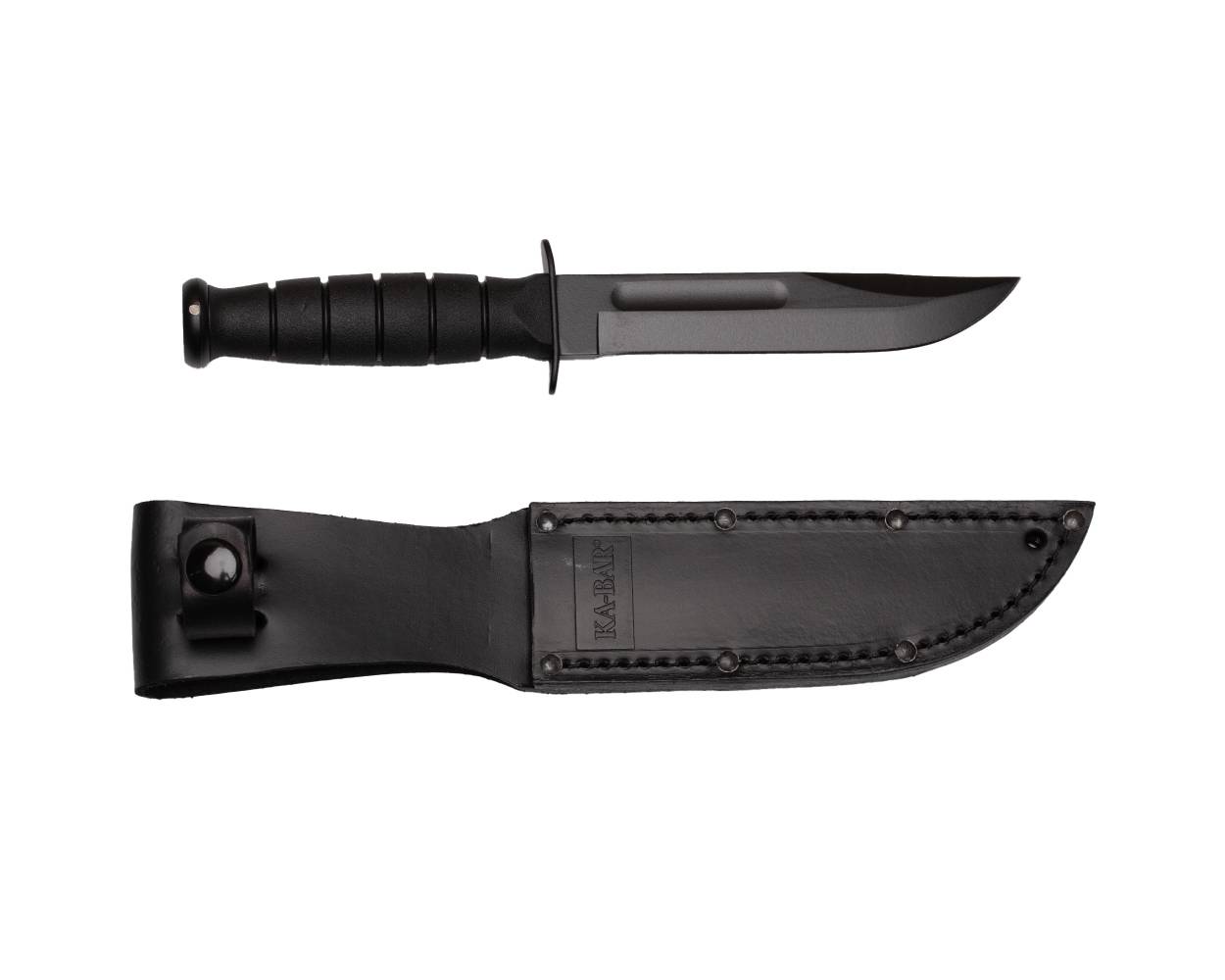 9.25″ Fixed Blade Knife – 1095HC Black Clip-Point & Kraton Handle with ...