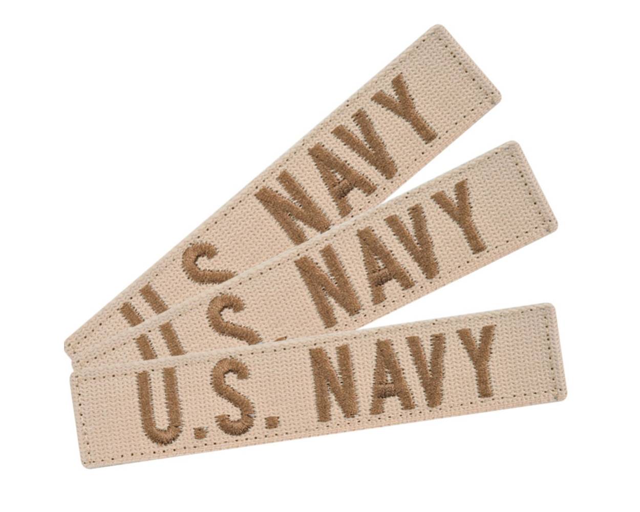 U.S. Navy Tan with Brown Name Tape 3 Pack