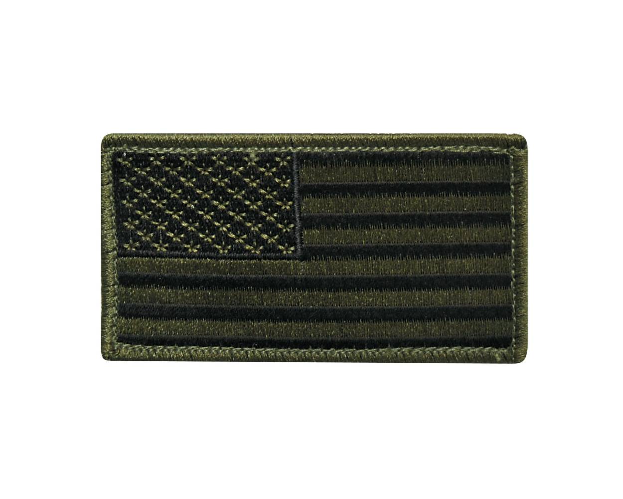 OD/Black American Flag Patch with Hook & Loop Back