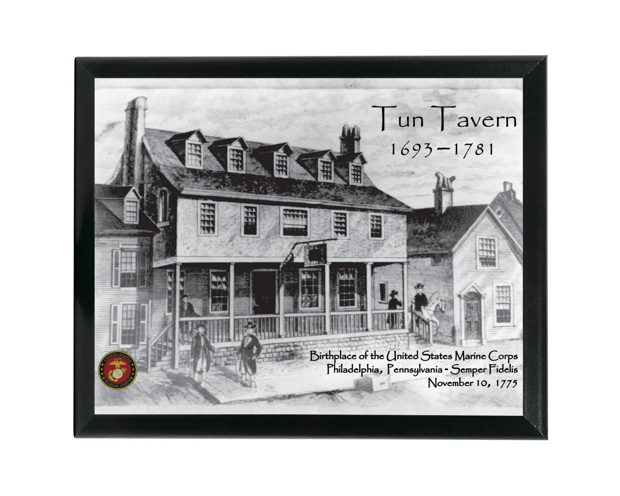 USA Made USMC Veteran Tun Tavern 9" x 12" Wall Plaque