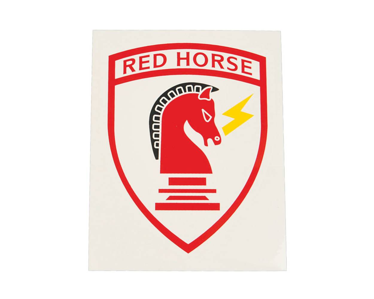 3.75" x 2.75" Red Horse Shield Decal
