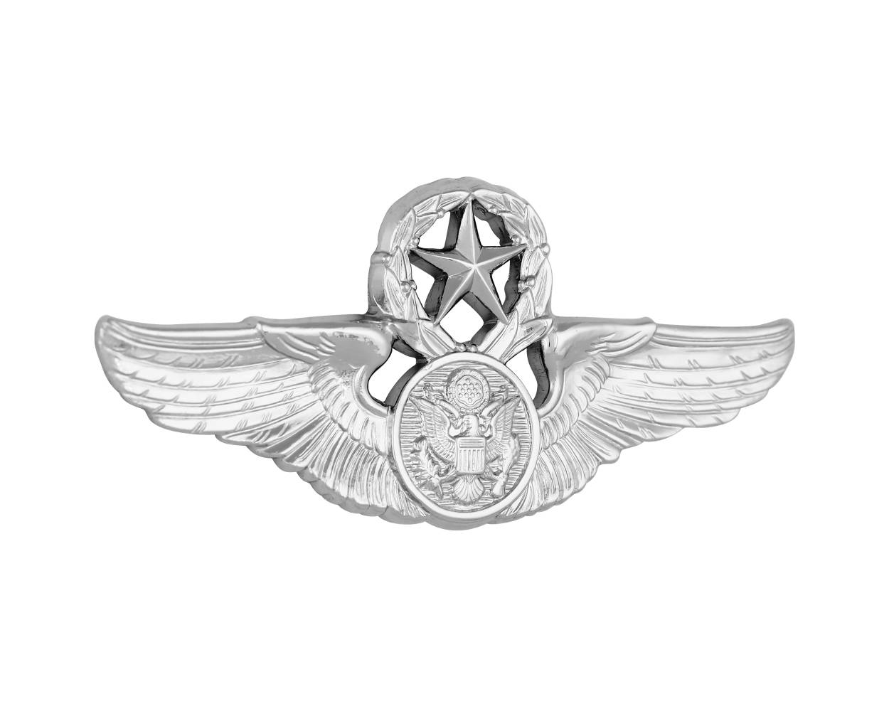 US Air Force Badge USAF Service Cap Badge - Gray Enlisted Personnel Pin ...