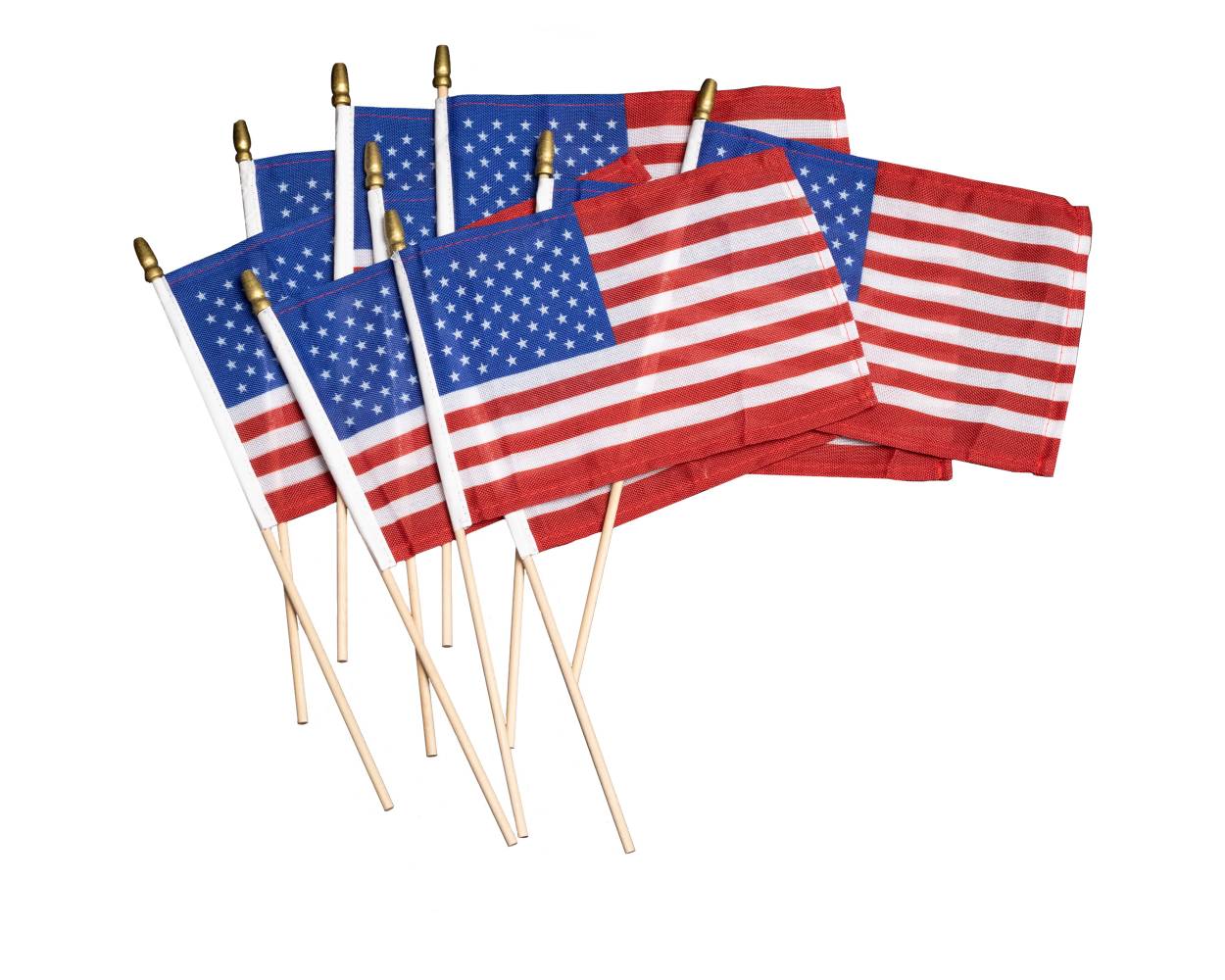 10 Mini 7x4.5in American Yard & Memorial Flags with Dowel – Set of 10 ...