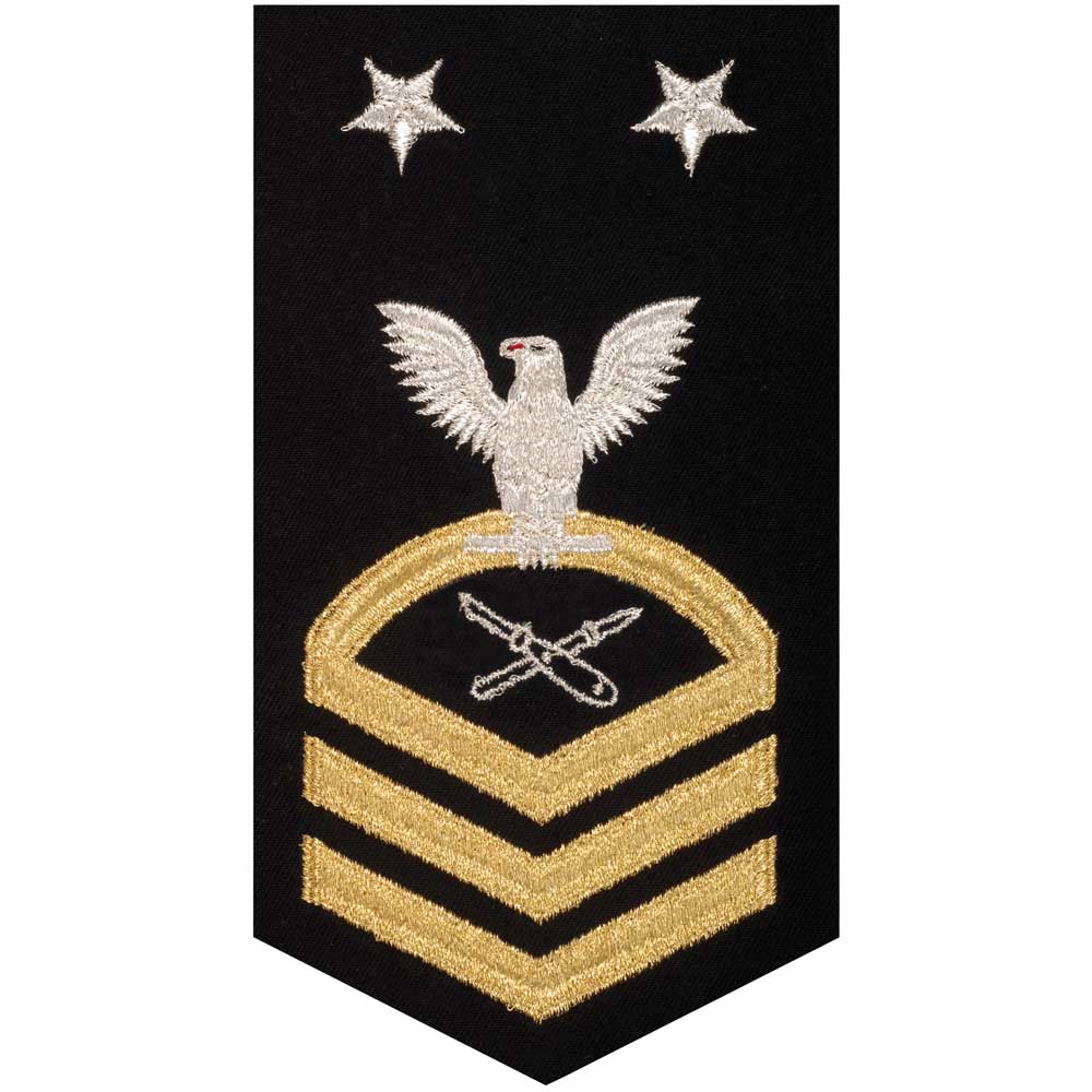 Chief Petty Officer Lithographer Rating Badge Gold On Blue