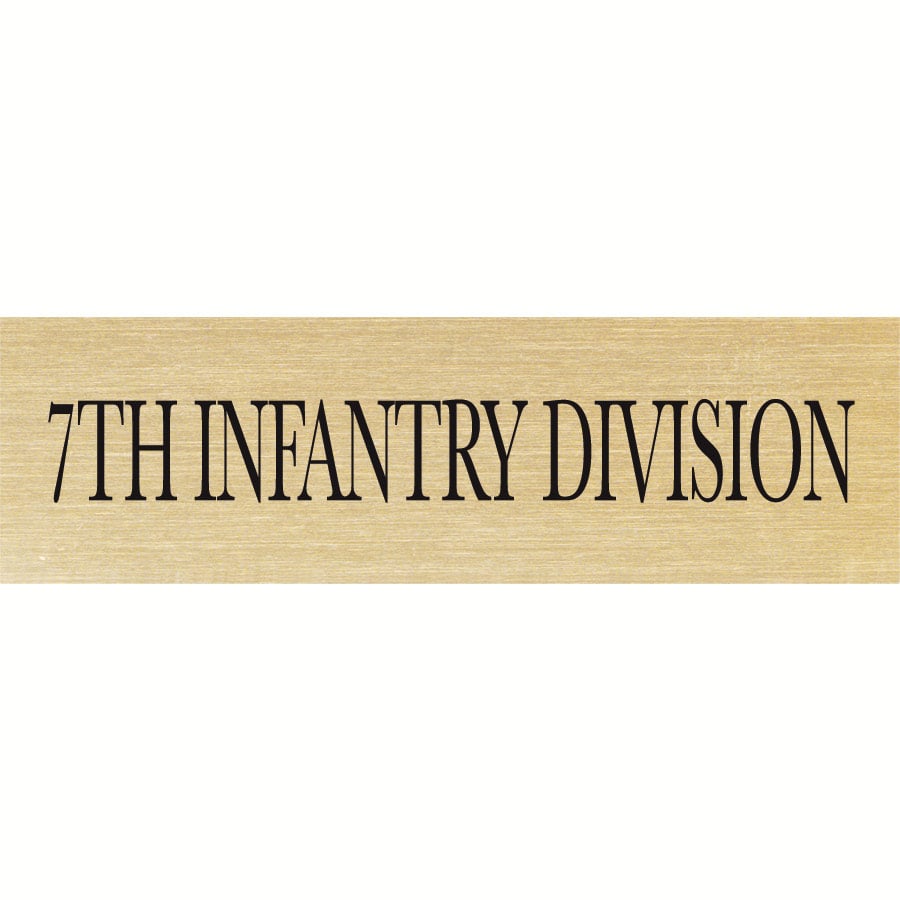7th Division Patch ID Plate