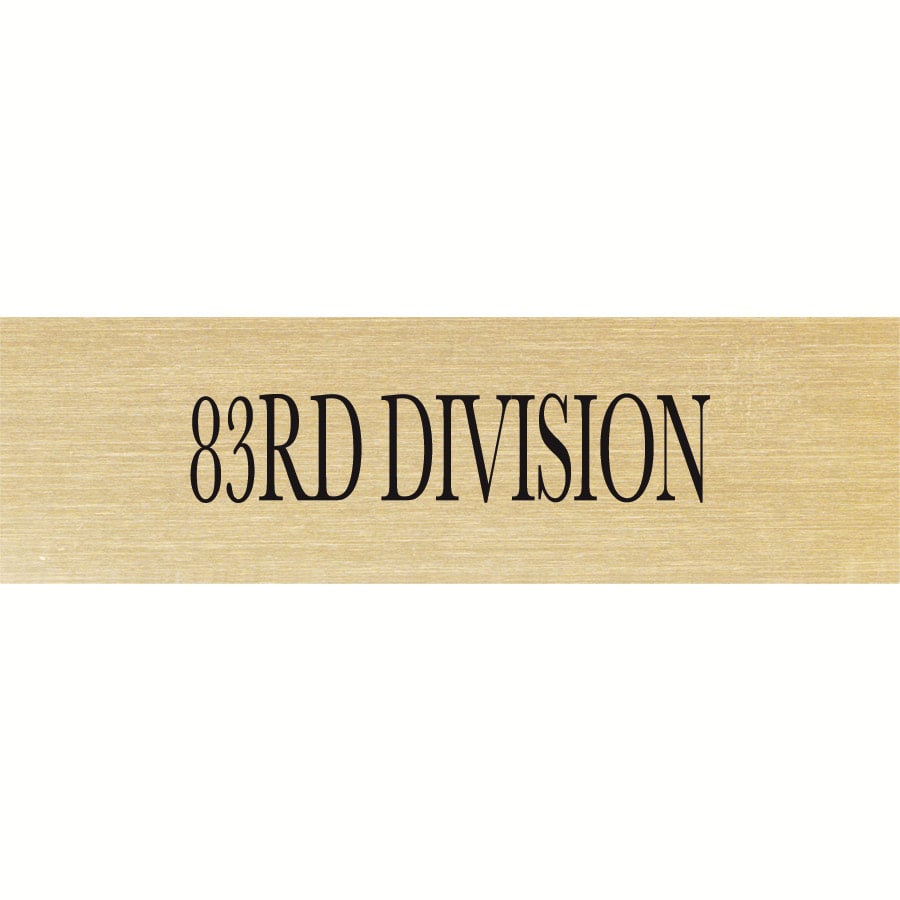 83rd Division Patch ID Plate