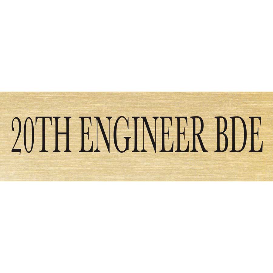 20th Engineer Brigade Patch ID Plate