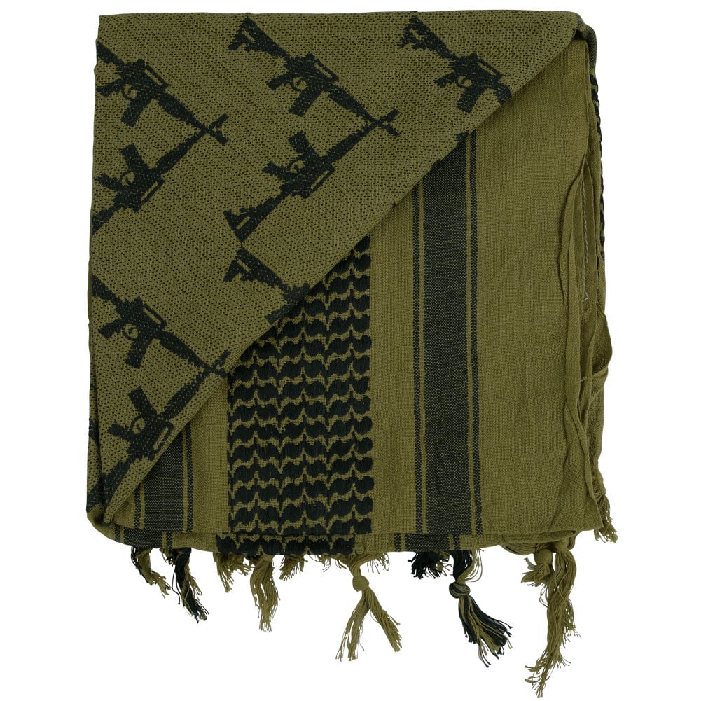 Shemagh Tactical Desert Scarf Olive Drab Crossed Rifles